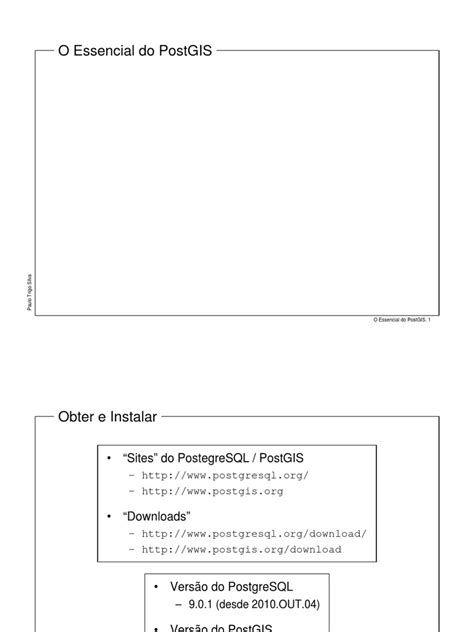 O Essencial Do Postgis Pdf Postgre Sql Sql