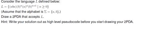 Solved Consider The Language L Defined Below L Chegg