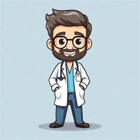 Premium Vector Simple Male Doctor Cartoon Vector Art Illustration
