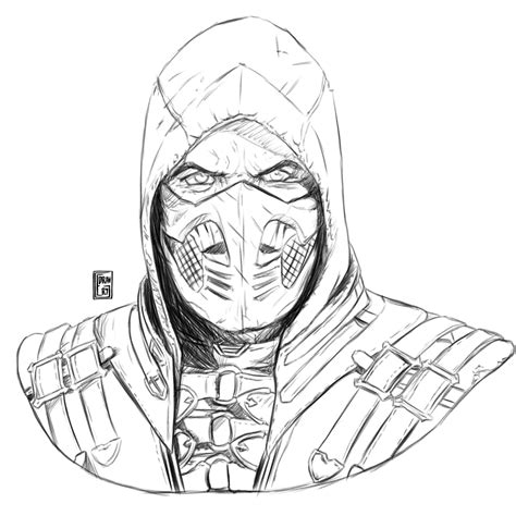 Scorpion Mortal Kombat Drawing
