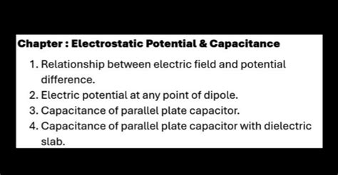 Chapter Electrostatic Potential And Capacitance1 Relationship Between
