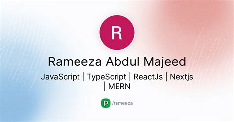 Resume Of Rameeza Abdul Majeed • Peerlist