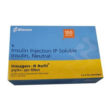 Biocon Insugen R Refill 100iu Insulin Injection 100 Iu Ml At ₹ 212 Piece In Bengaluru