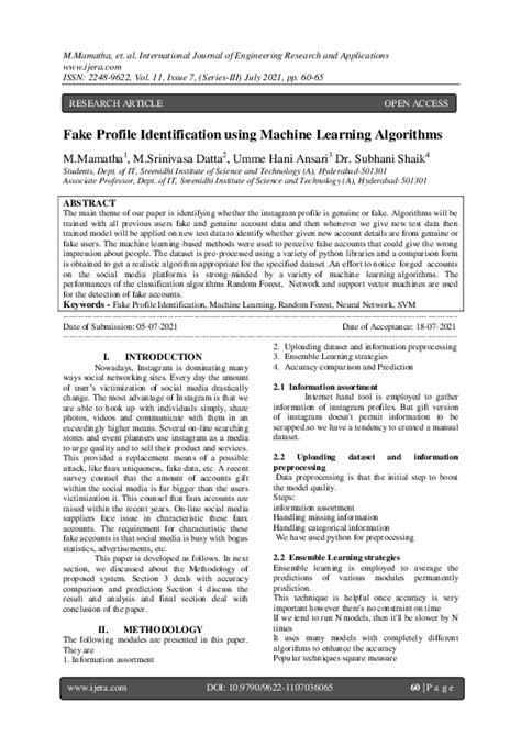 pdf fake profile identification using machine learning algorithms