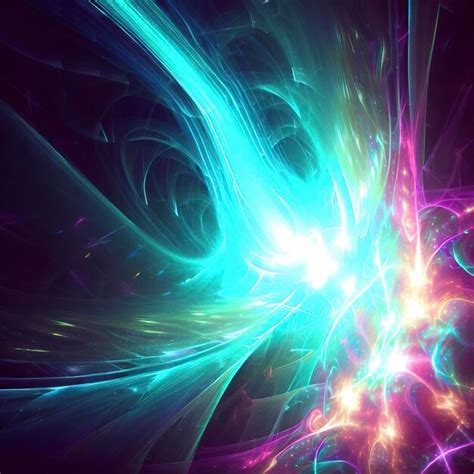 Premium AI Image Abstract Neon Fractal Wallpaper With Space