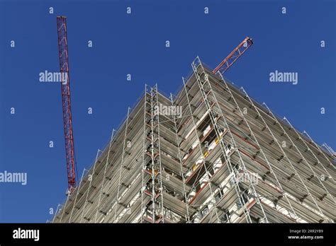 Shell Of A Commercial Building Scaffolding Construction Site