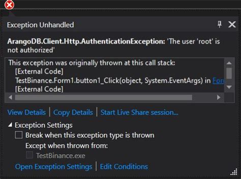 C Cannot Connect To Arangodb Server Stack Overflow
