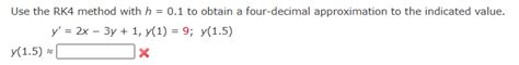 solved use the rk4 ﻿method with h 0 1 ﻿to obtain a