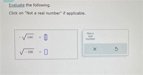 Solved Evaluate The Following Click On Not A Real Number Chegg