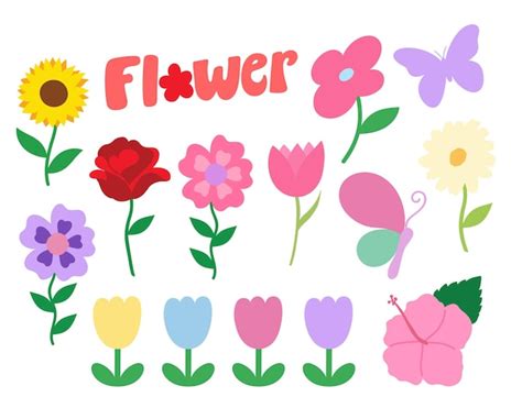 Premium Vector Various Types Of Hand Drawn Flowers Including Rose Sunflower Tulip Daisy