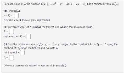 for each value of λ the function