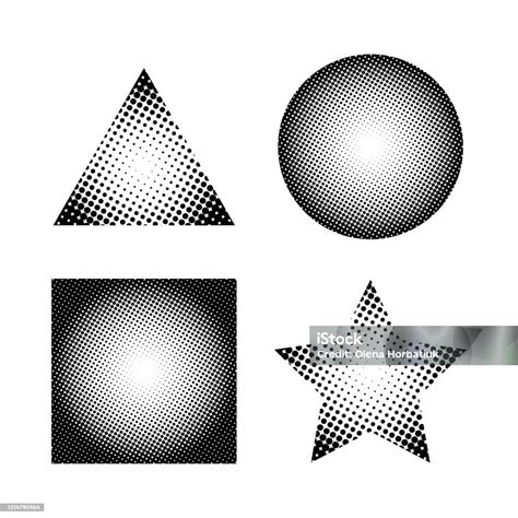 네 가지 하프톤 패턴의 벡터 일러스트레이션 실제 하프톤과 마찬가지로 원은 완벽하게 둥글지 않습니다 모양을 선택하고 색상을 교체하여 색상을 쉽게 추가할 수 있습니다 가리키기에