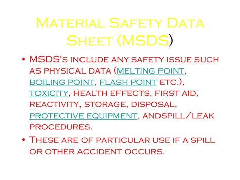 PPT Lab Safety Understanding MSDS Sheets And Chemical Handling