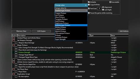 Terraria — Table For Cheat Engine 1449 Fixedamd Tables Cheats