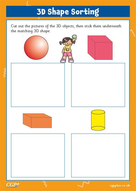 3d Shape Sorting — Cut And Stick Foundation Reception Cgp Plus