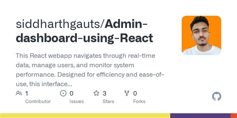 GitHub Siddharthgauts Admin Dashboard Using React This React Webapp Navigates Through Real