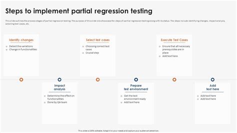 steps to implement partial strategic implementation of regression