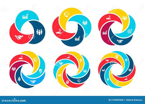 Business Data Visualization Abstract Flat Elements Of Cycle Diagram