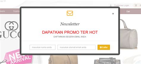 tutorial setting pop up newsletter kumpulan tips dan trik toko online