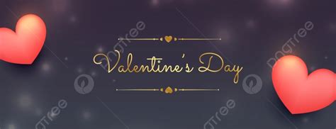 빛나는 배경에 두 개의 하트가 있는 귀여운 발렌타인 데이 배너 템플릿 Psd 다운로드 디자인 자료 다운로드