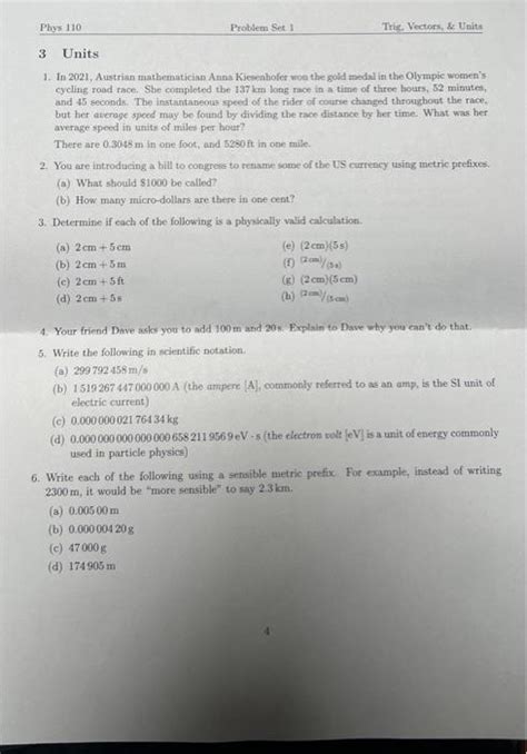Solved Phys Problem Set Units In Austrian Chegg Com