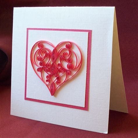 Heart Cut Out Card Filigree Scroll Design
