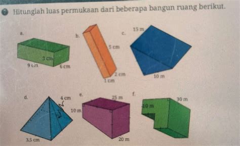 Hitunglah Luas Permukaan Dari Beberapa Bangun StudyX