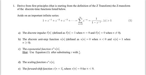Solved Z TransformZ Transformof The Discrete Time Chegg Com