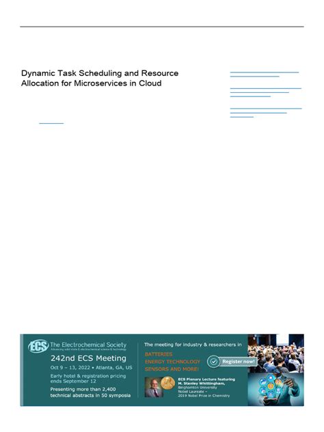 Dynamic Task Scheduling And Resource Allocation Fo Pdf Cloud