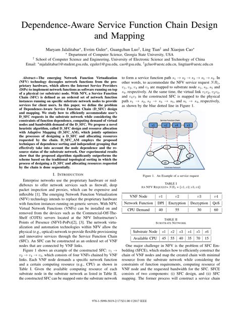 Pdf Dependence Aware Service Function Chain Design And Mapping