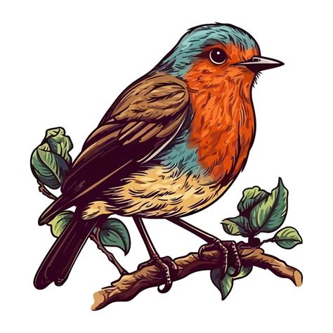 Cute Songbird Perching On Branch Singing Sweetly Icon Isolated 47644427 Vector Art At Vecteezy