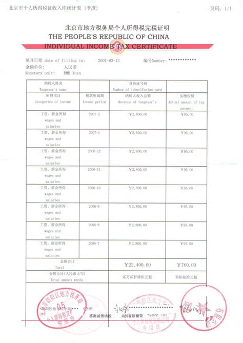 个人完税证明参考样本图文 爱旅行网