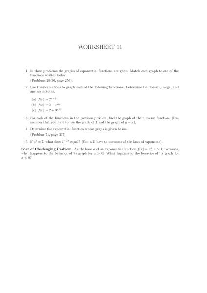 Worksheet 11 Exponential Functions Lesson Plan For 10th 12th Grade