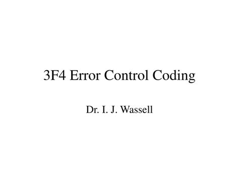 ppt 3f4 error control coding powerpoint presentation free download
