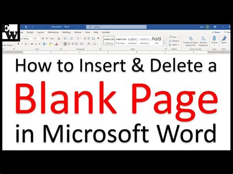 Removing Blank Pages In Word