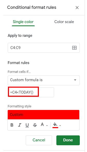 Conditional Formatting Dates Overdue Excel Google Sheets Automate Excel