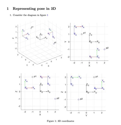 Solved 1 Representing Pose In 3d Figure 1 3d Coordinatesa