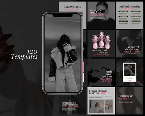 Boss Babe Social Media Templates Digital Marketing Post Templates Personal Growth Pink