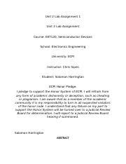 EET 120 Unit 2 Lab Assignment Unit 2 Lab Assignment 1 Unit 2 Lab Assignment Course EET120