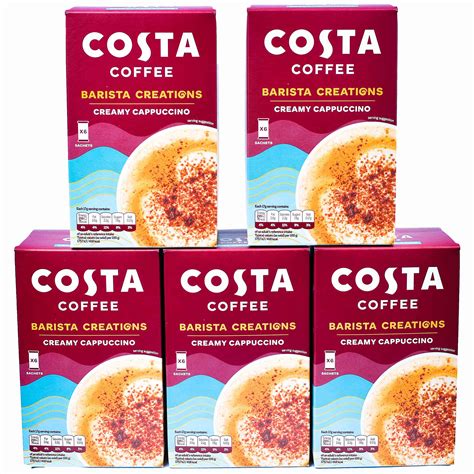 Costa Instant Coffee Sachets 5 X Pack Of 6 Creamy Cappuccino Sachets