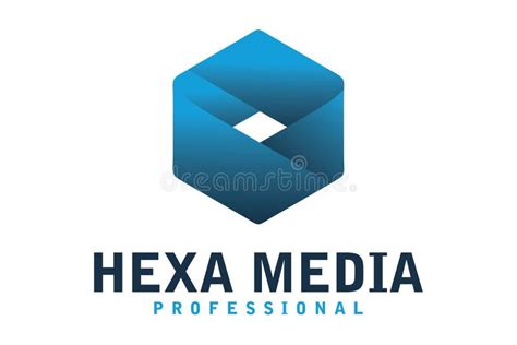 Blue Hexagon Cube Logo Stock Vector Illustration Of Group 84153668
