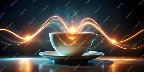 Abstract Glowing Waveform Creating A Teacup Outline Concept As Glowing Waveforms Dance To Form