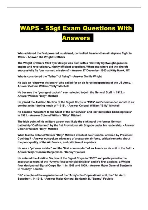 Waps Ssgt Exam Questions With Answers Waps Ssgt Stuvia Us