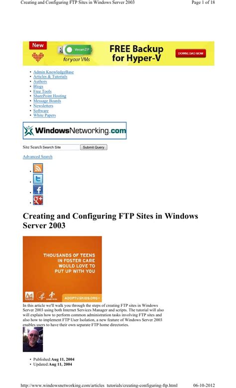 Creating And Configuring Ftp Sites In Windows Server 2003 Pdf File