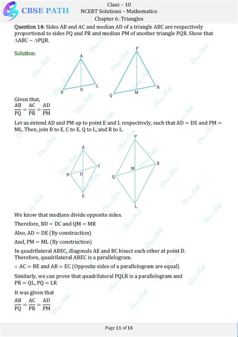 Ncert Solutions For Class 10 Maths Exercise 6 3 Triangles 2024 25 Cbse Path