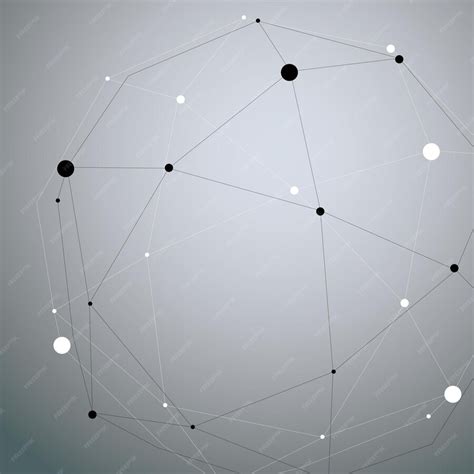 Premium Vector Abstract 3d Structure Polygonal Network Object Grayscale Deformed Figure