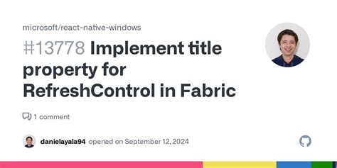 Implement Title Property For RefreshControl In Fabric Issue 13778 Microsoft React Native