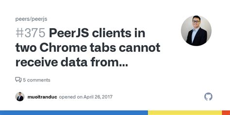 peerjs clients in two chrome tabs cannot receive data from connection