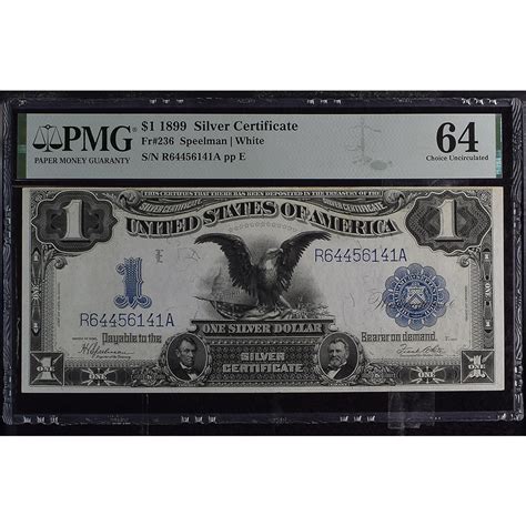 1899 1 Black Eagle Silver Certificate Fr236 Pmg Uncirculated 64 Cv