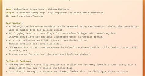 product 17 salesforce debug logs and schema explorer